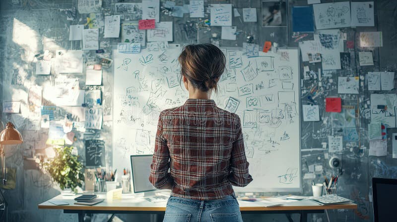 Creative Brainstorming Session Home Office Workspace Design Casual ...