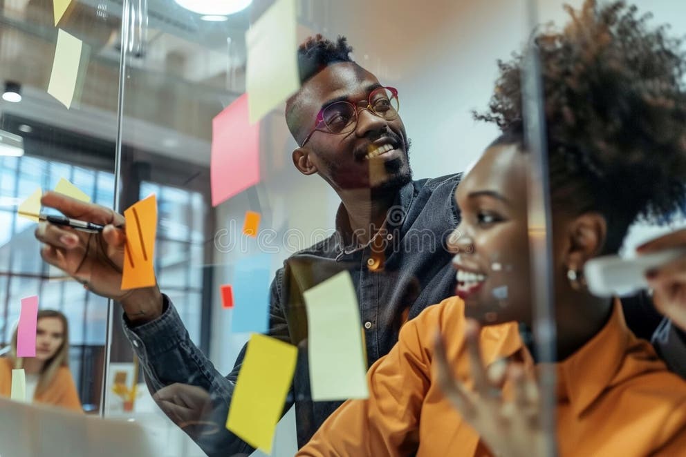 Creative Brainstorming Session with Multiracial Team Sharing Ideas ...