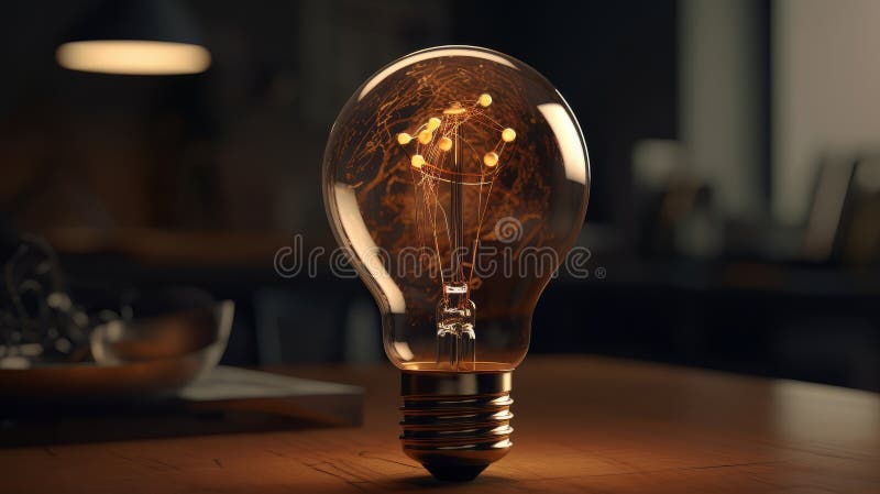 Creative Brainy Smart Ideation Light Bulb. Generative Ai Stock Image ... Creative Brainy Smart Ideation Light Bulb. Generative Ai Stock Image ...