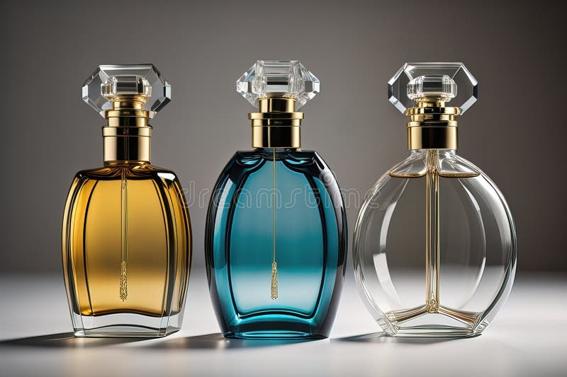 Creative and Brandless Perfume Bottle and Flower on the Wooden Table ...