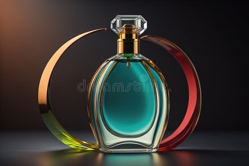 Creative and Brandless Perfume Bottle and Flower on the Wooden Table ...