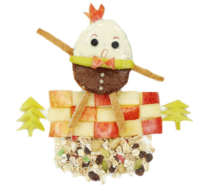 Creative Breakfast with Fruit and Sweet Nutella on Bread Stock Image ...