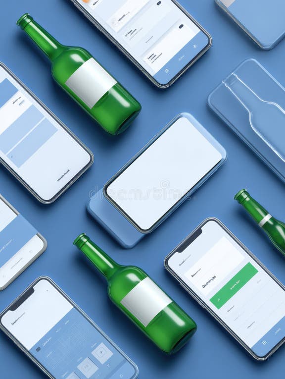 Creative Brewing App UI Concept Featuring Floating Bottles and a Clean ...