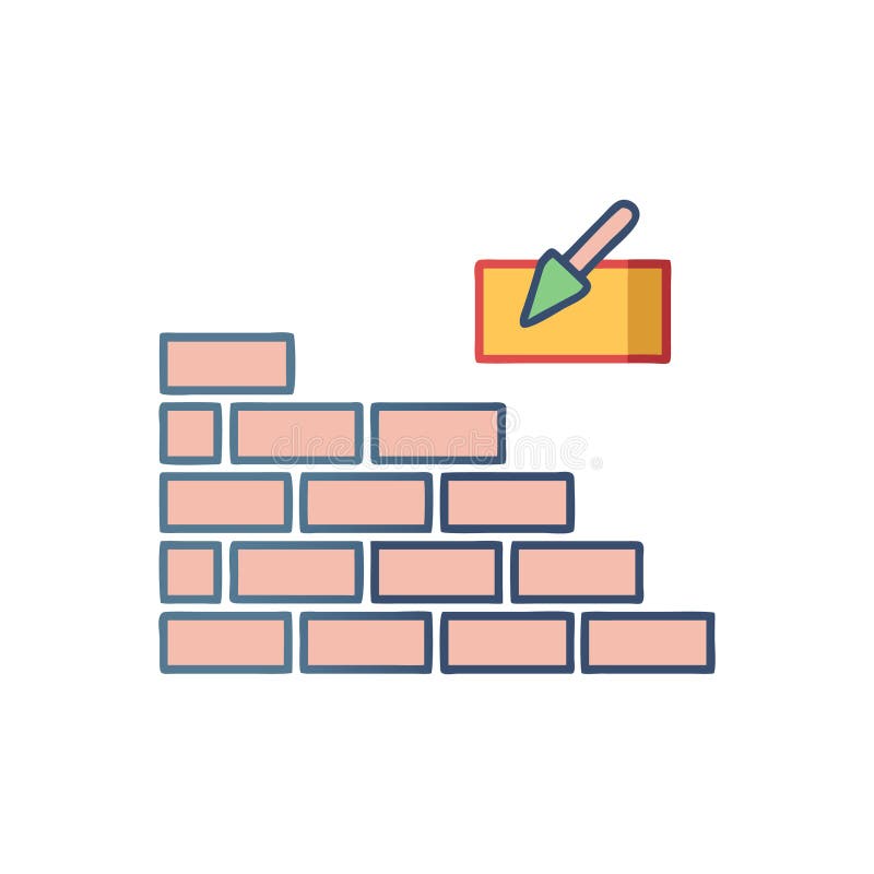 Creative Bricks and Mortar Icon for Designers Stock Illustration ...
