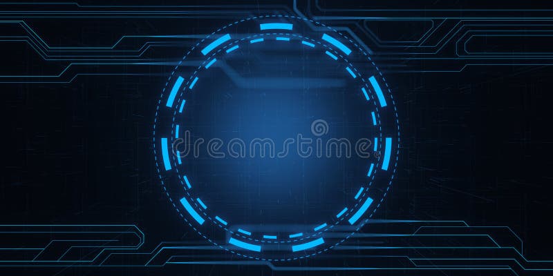 Creative Bright Tech Background with Linear Circle. Innovation and Technology Concept. 3D ...