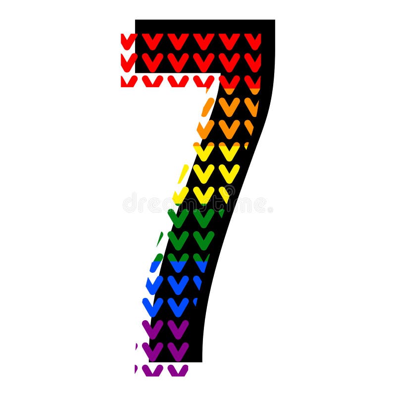 Creative Bright Font, Alphabet in Style of Pop Art, Vector Number 7 ...