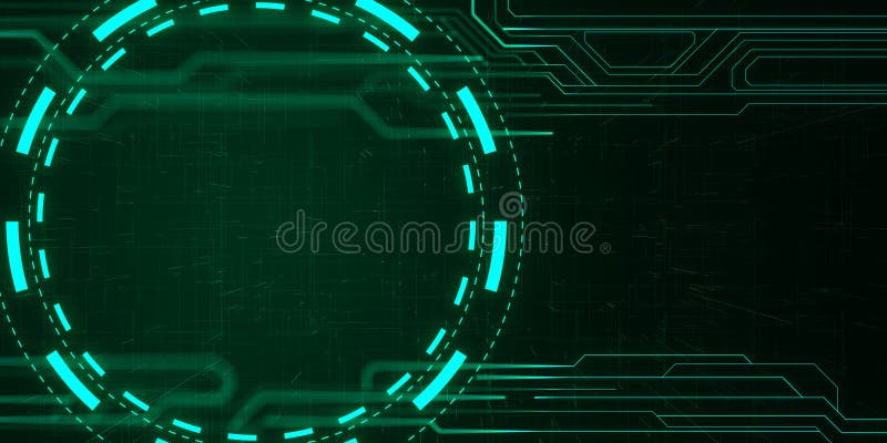 Creative Bright Green Tech Background with Linear Circle. Innovation ...