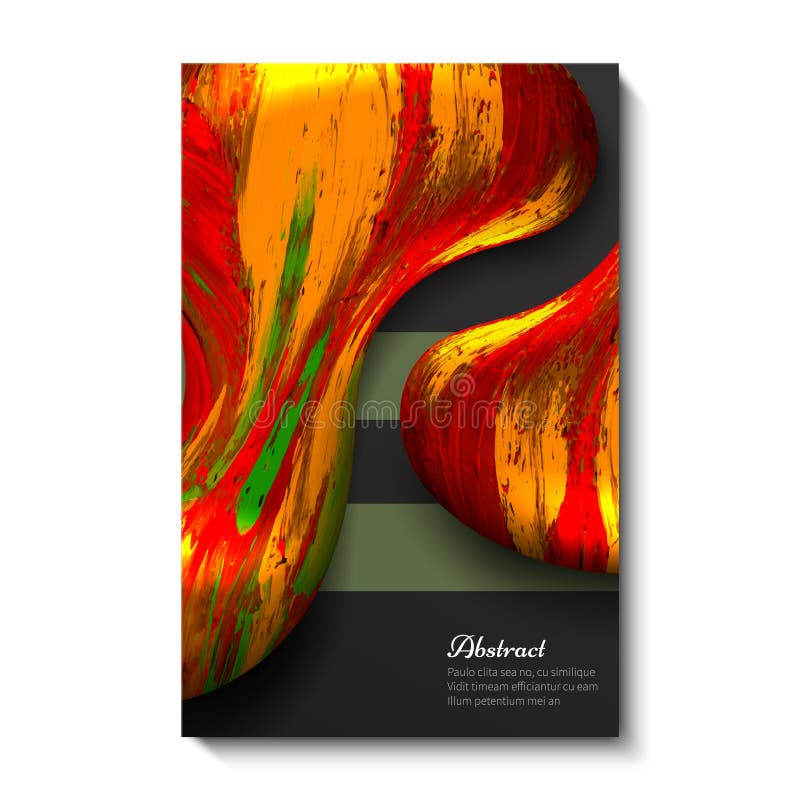 Creative, Bright, Universal, Abstract Card Design. Dark Background. Red ...