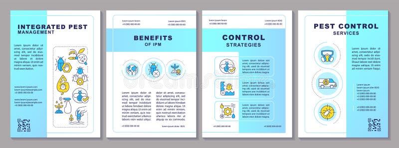 Creative Brochure with Integrated Pest Management Line Icons Stock ...