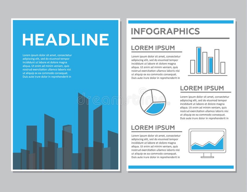 Creative Brochure Template Design with Infographic Stock Illustration ...