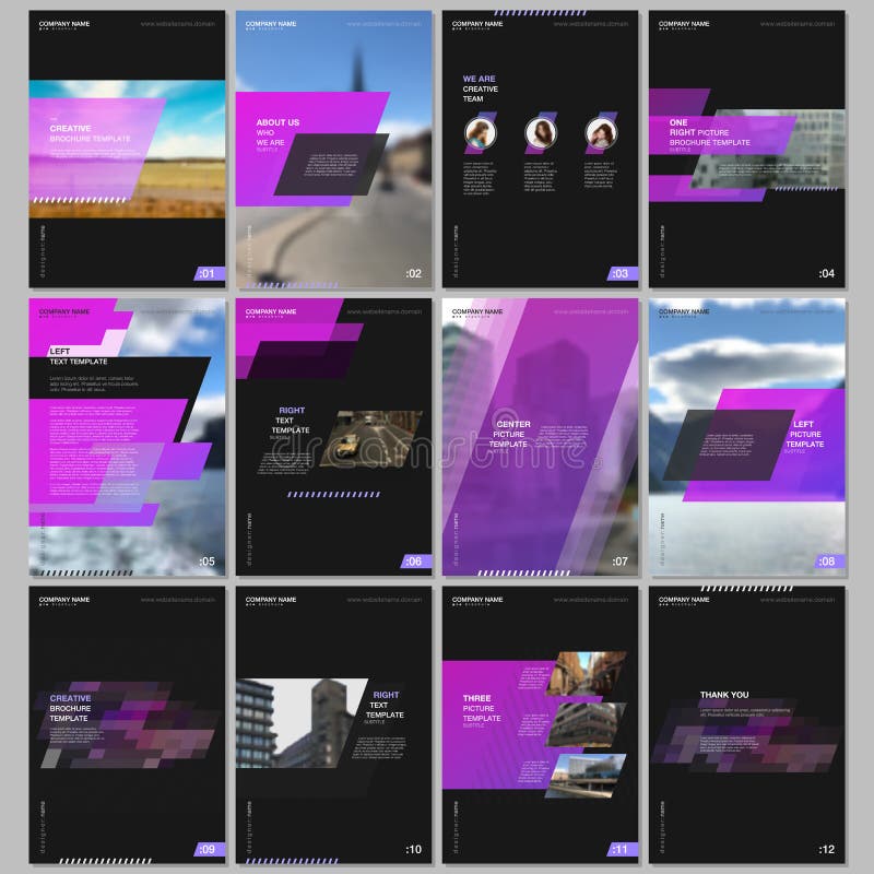 Creative Brochure Templates with Colorful Gradient Geometric Background ...