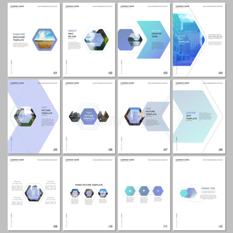 Creative Brochure Templates with Colorful Hexagonal Design Background ...