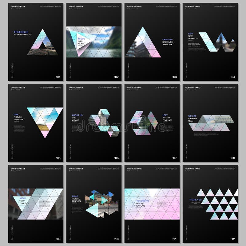 Creative Brochure Templates with Triangular Design Background, Triangle ...