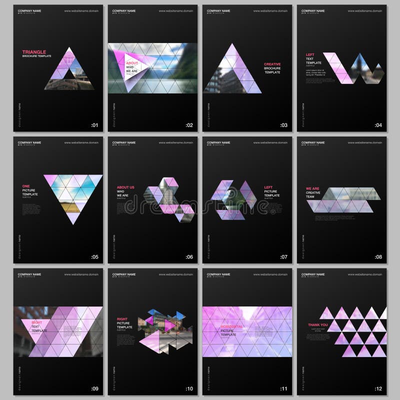 Creative Brochure Templates with Triangular Design Background, Triangle ...