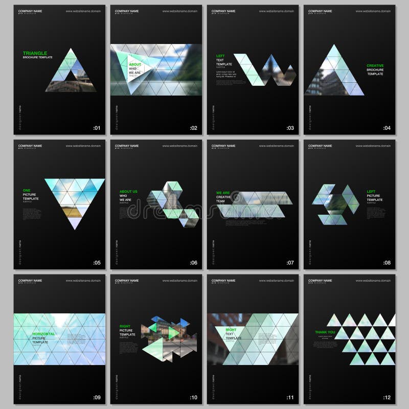 Creative Brochure Templates with Triangular Design Background, Triangle ...