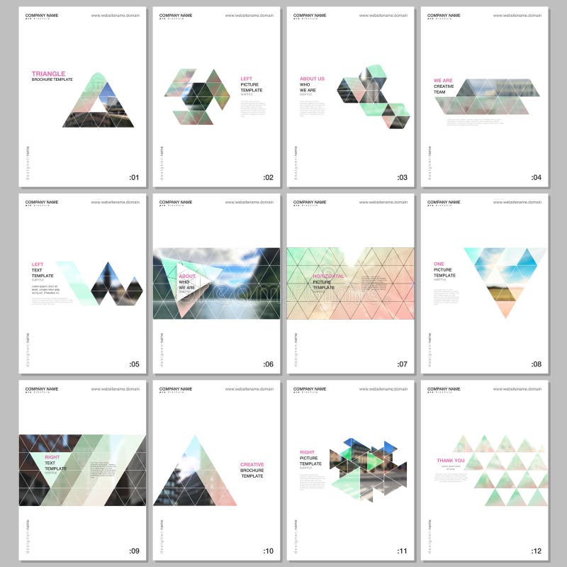 Creative Brochure Templates with Triangular Design Background, Triangle ...