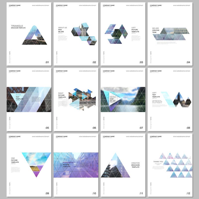 Creative Brochure Templates with Triangular Design Background, Triangle ...