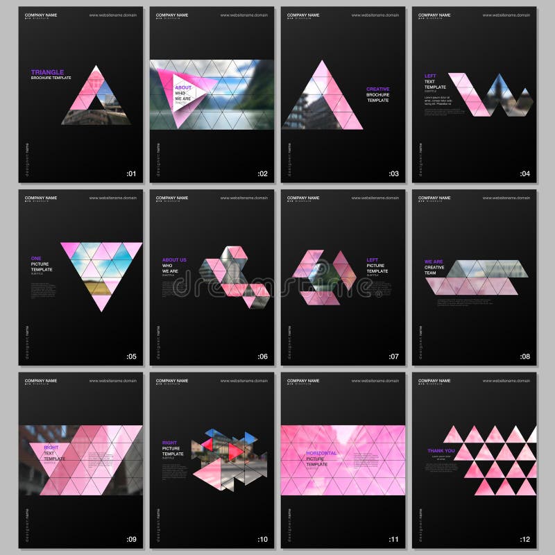 Creative Brochure Templates with Triangular Design Background, Triangle ...