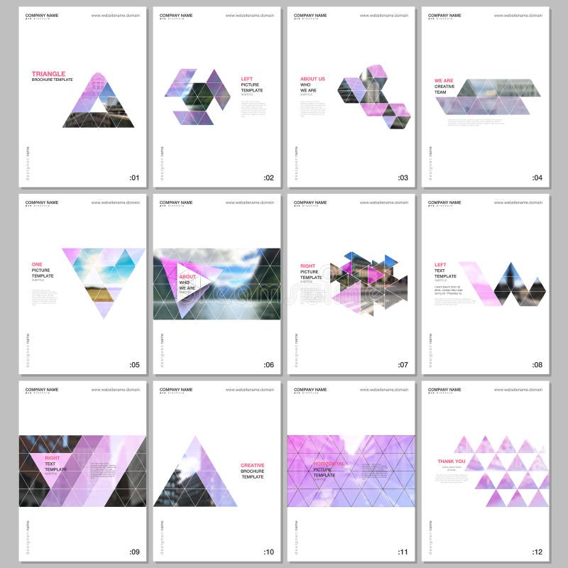 Creative Brochure Templates with Triangular Design Background, Triangle ...