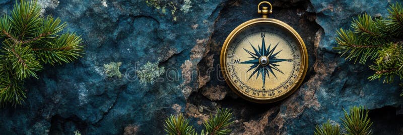 Creative Broken Compass with Tree Branches instead of Needles Lost in a ...