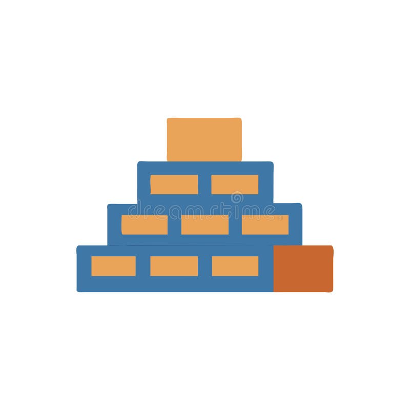 Creative Building Bricks Icon for Kids Stock Image - Illustration of ...