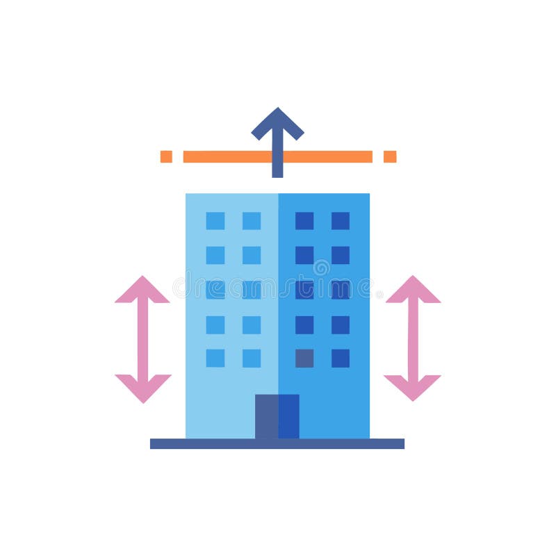 Creative Building Expansion Icon for Designers Stock Illustration ...