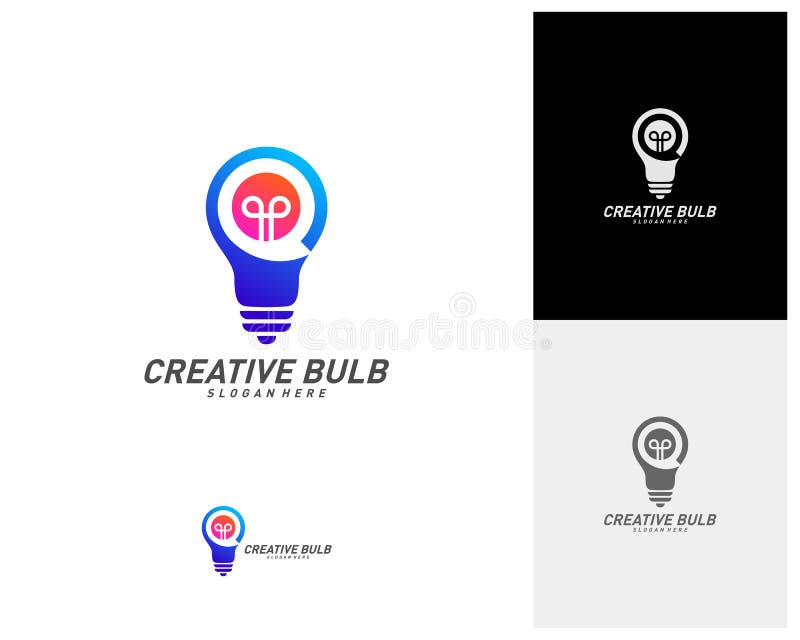 Creative Bulb Chat Logo Design Vector. Consult Bulb Logo Template Stock ...