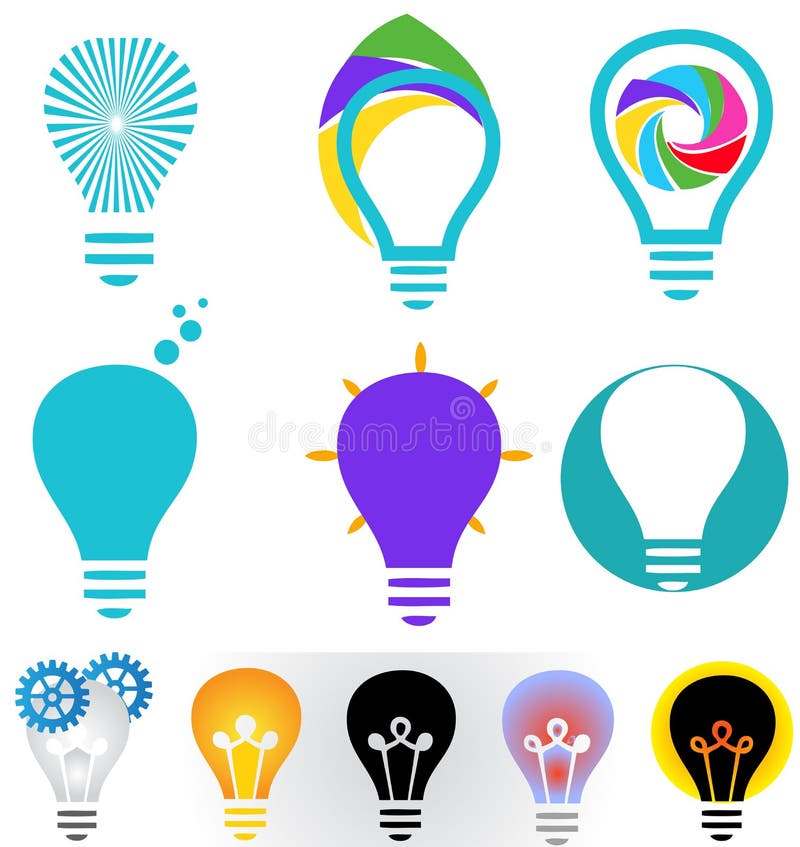 Creative bulb icon set stock vector. Illustration of identity - 75006759