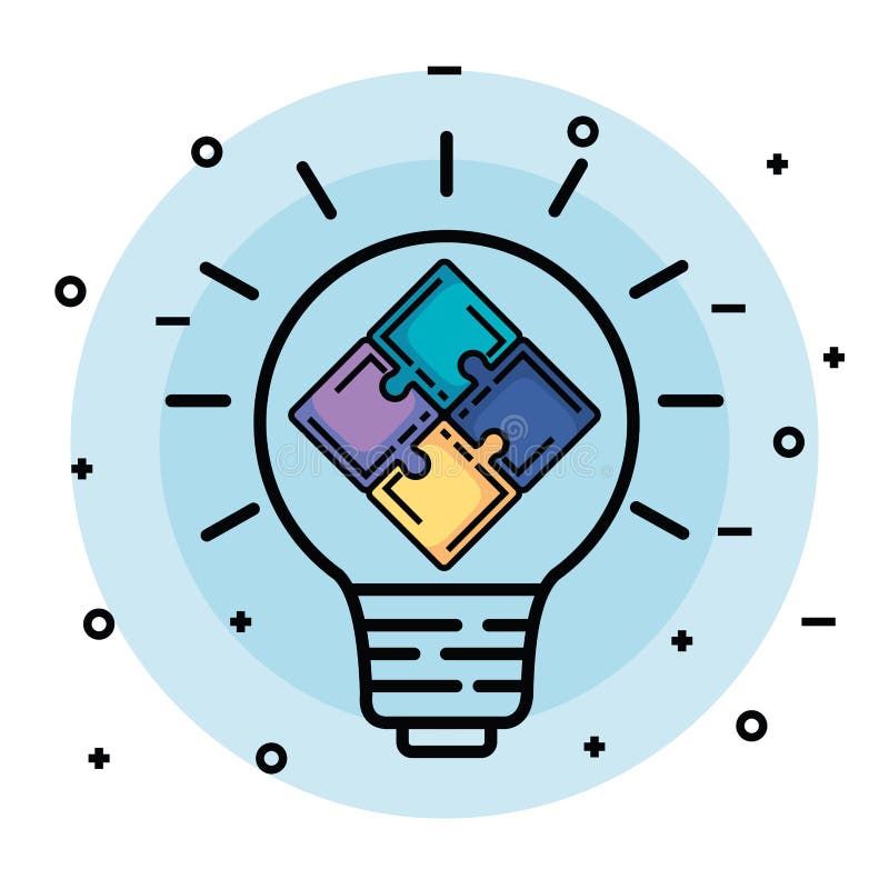 Idea Puzzles in Pop Art Style. Creative Light Bulbs Idea Concept ... Idea Puzzles in Pop Art Style. Creative Light Bulbs Idea Concept ...