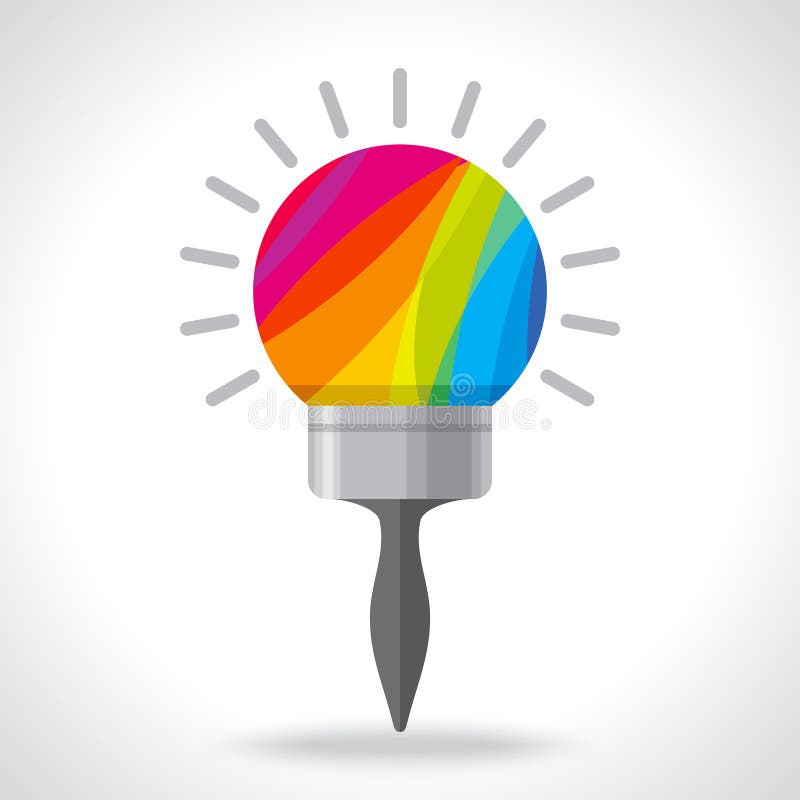 Creative Bulb Paint Brush Idea Stock Vector - Illustration of artistic ...