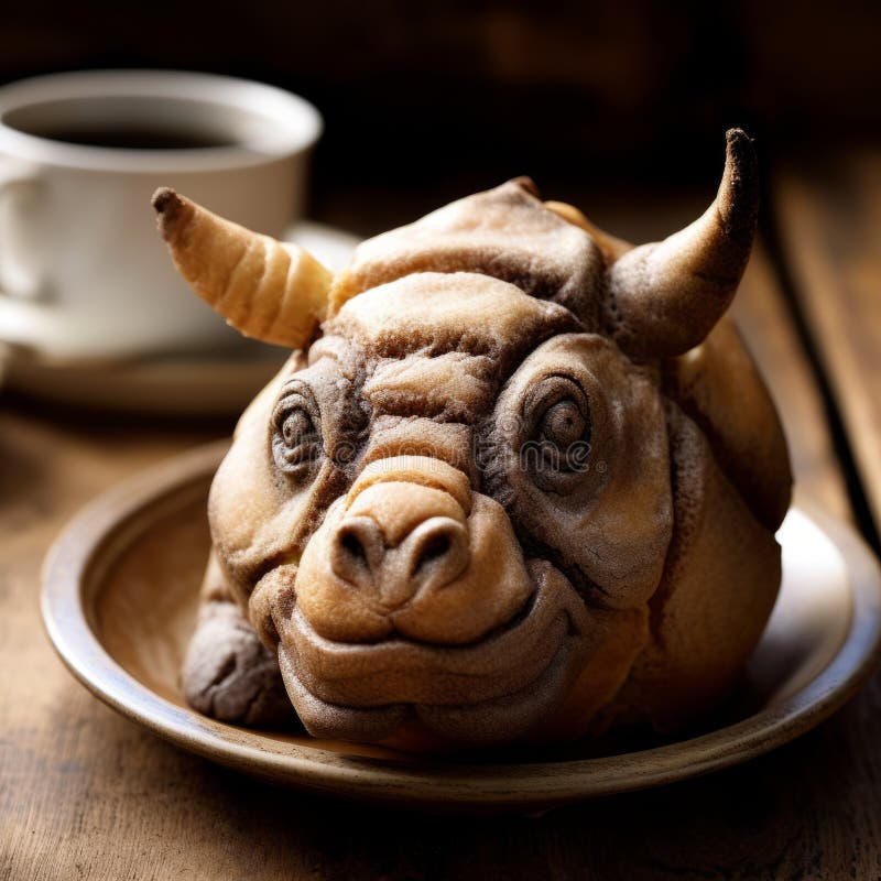 Creative Bull Cake: a Unique Dessert with Strong Expression Stock ...