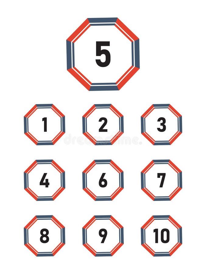 Creative Bullet Number Points Set 1 To 10 Stock Vector - Illustration ...