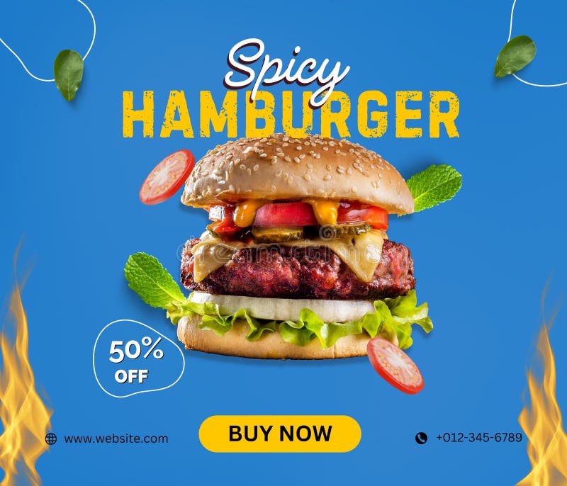 Creative Burger Social Media Post Design Stock Illustration ...