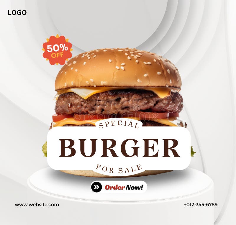 Creative Burger Social Media Post Design Stock Image - Image of ...