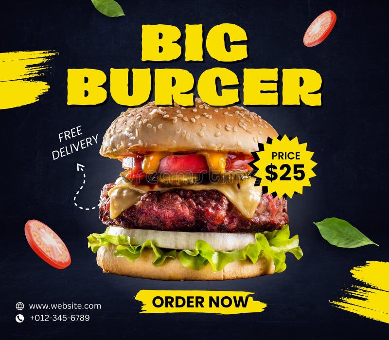 Creative Burger Social Media Post Design Stock Illustration ...