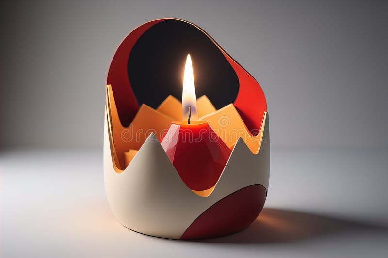 Creative Burning Candle on a Wooden Background. Ai Generative Stock ...