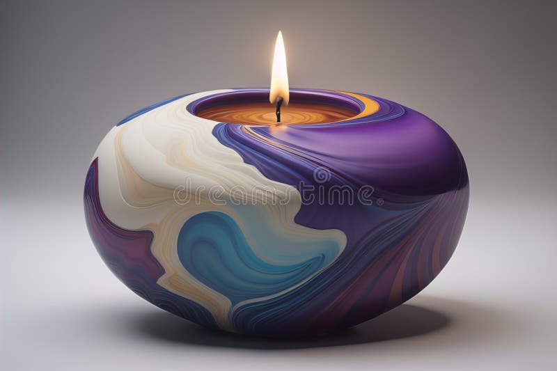 Creative Burning Candle on a Wooden Background. Ai Generative Stock ...