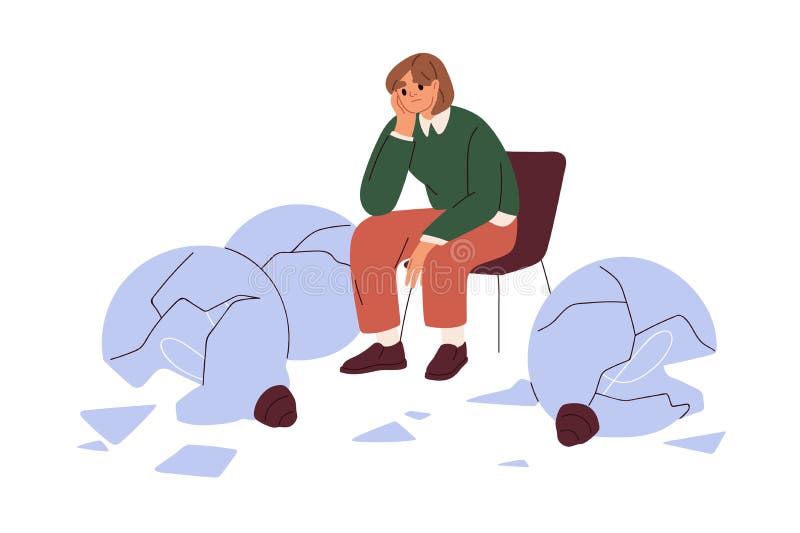 Creative Burnout, Creativity Crisis Concept. Sad Person with Lack of ...