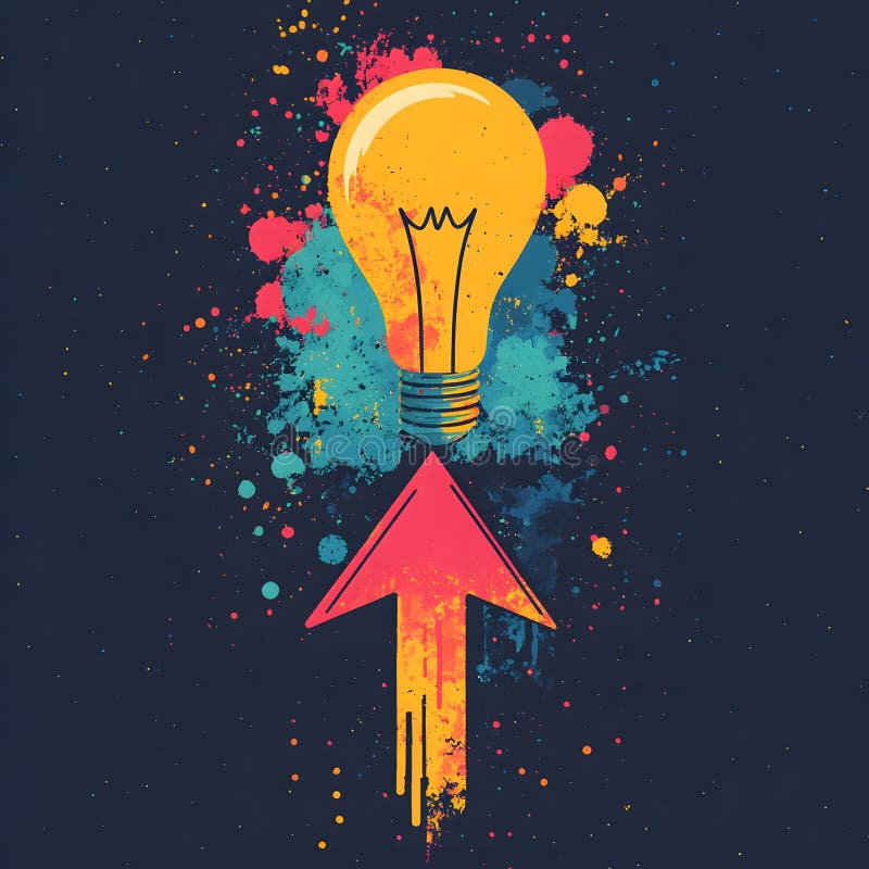 A Creative Burst: Illuminating Ideas and Forward-Thinking Insights Stock Illustration ...