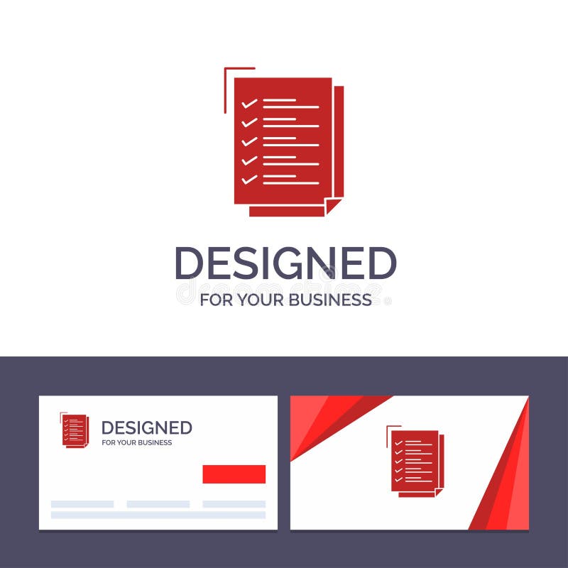 Creative Business Card and Logo Template Checklist, To Do List, Work ...