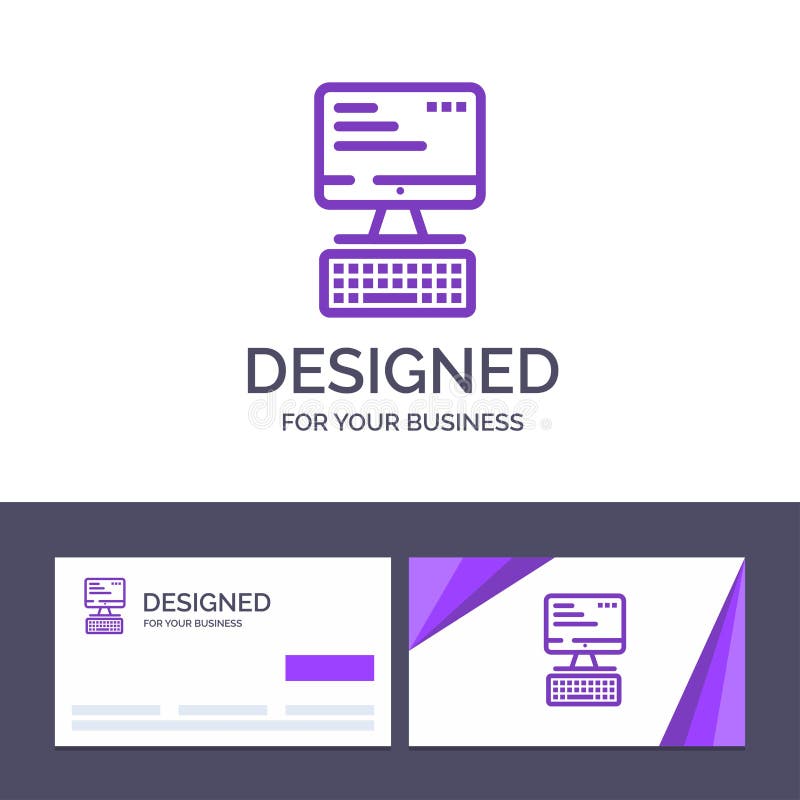 Creative Business Card and Logo Template Computer, Keyboard, Monitor ...