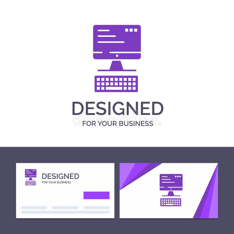 Creative Business Card and Logo Template Computer, Keyboard, Monitor ...
