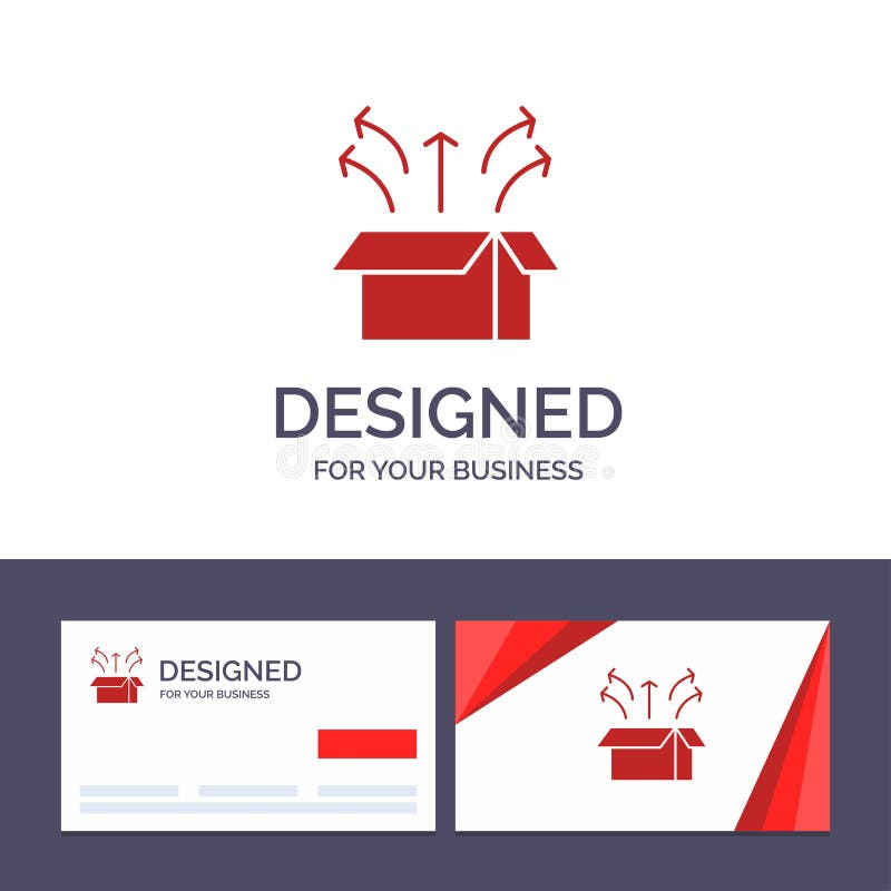 Creative Business Card and Logo Template Release, Box, Launch, Open Box ...