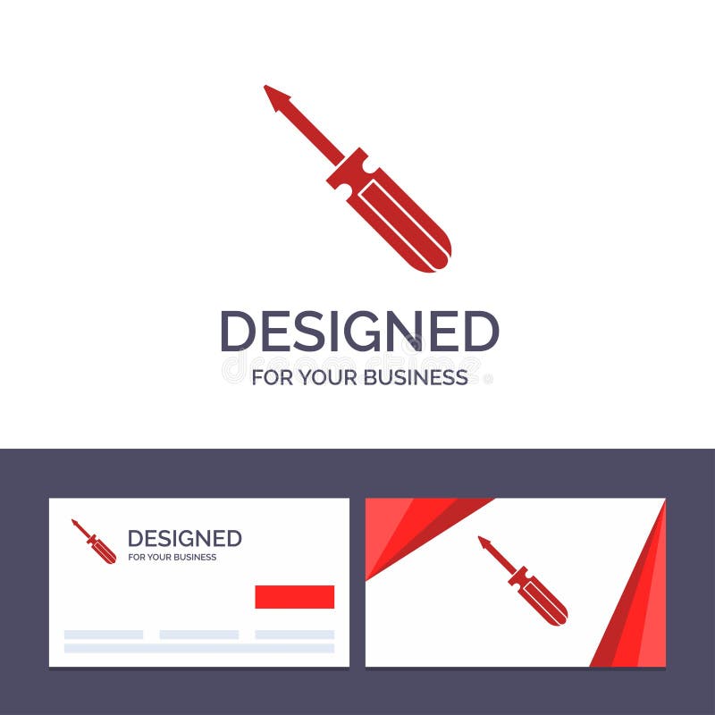 Creative Business Card and Logo Template Screw, Driver, Tool, Repair ...