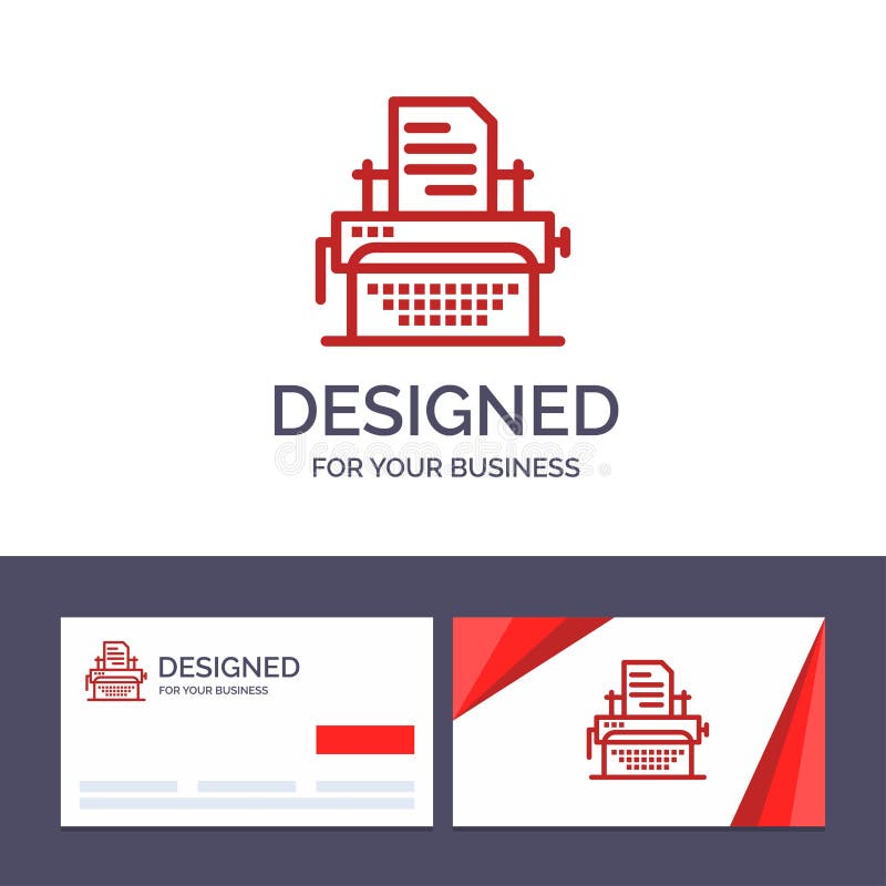 Creative Business Card and Logo Template Typewriter, Typing, Document ...