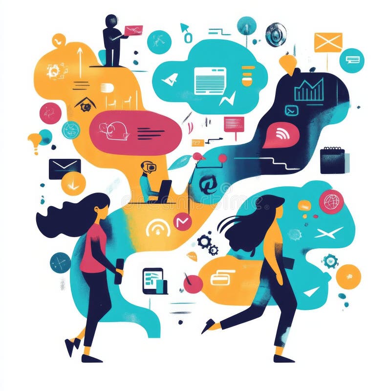 Creative Business Collaboration and Digital Communication Concepts ...