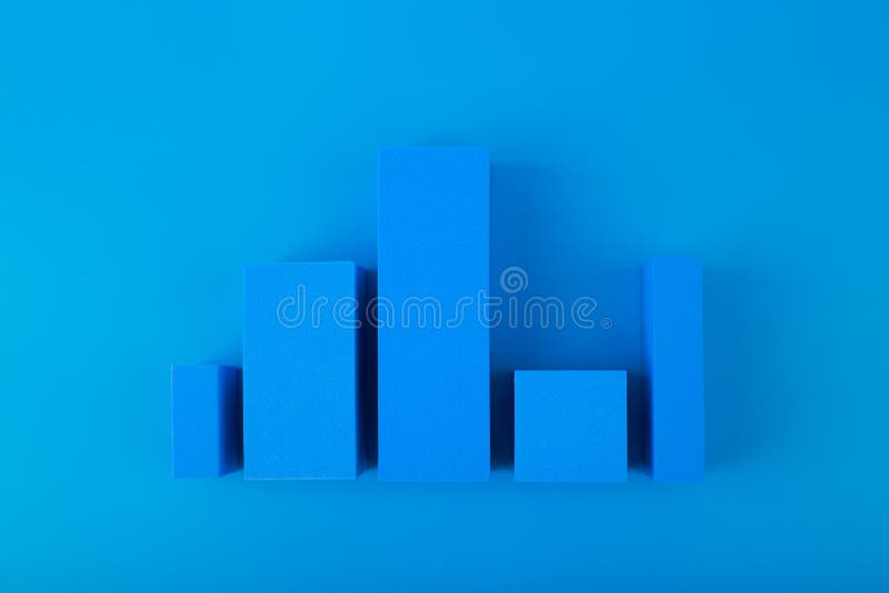 Business Graph Diagram or Performance Chart with Blue Bars with Rise ...
