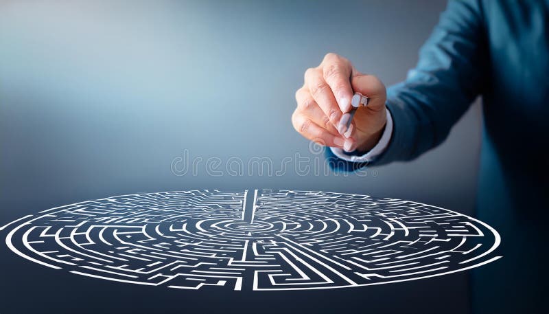 Creative Business Concept Presented As a Maze with Different Paths ...