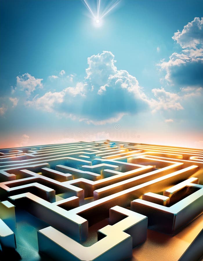 Creative Business Concept Presented As a Maze with Different Paths ...