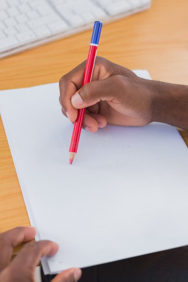 Creative Business Employee Drawing Something Stock Photo - Image of ...